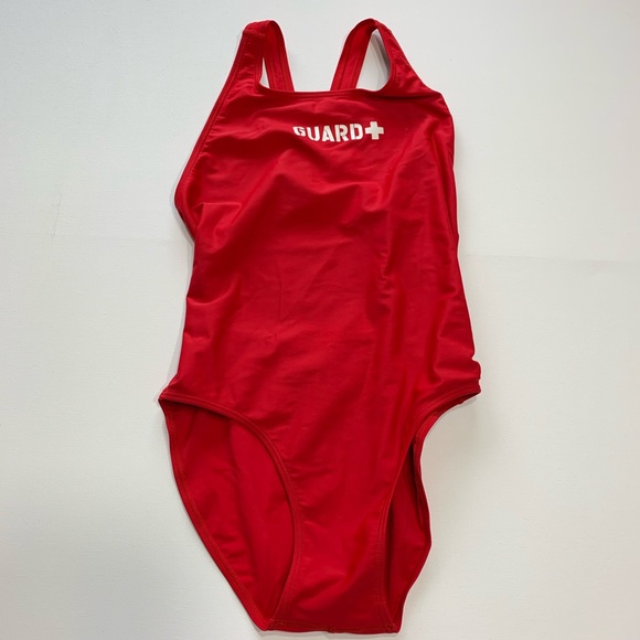 Clubswim | Swim | Guard 38 12 One Piece Red Suit Life Guard | Poshmark